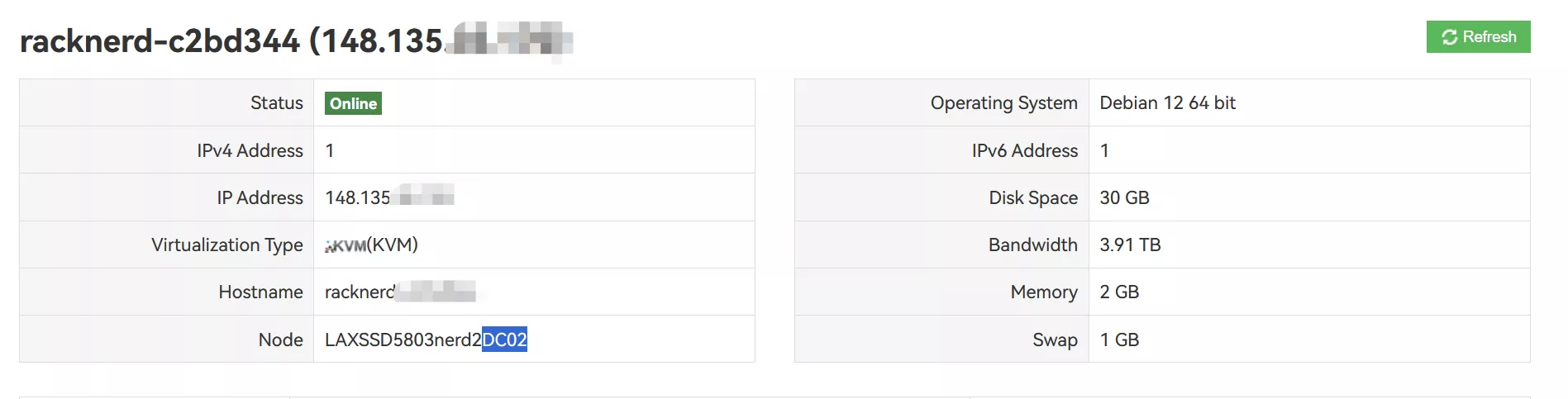 [已出] RackNerd 已换到dc02 2c2g4T 两年款 刚买的 剩余价值-50出